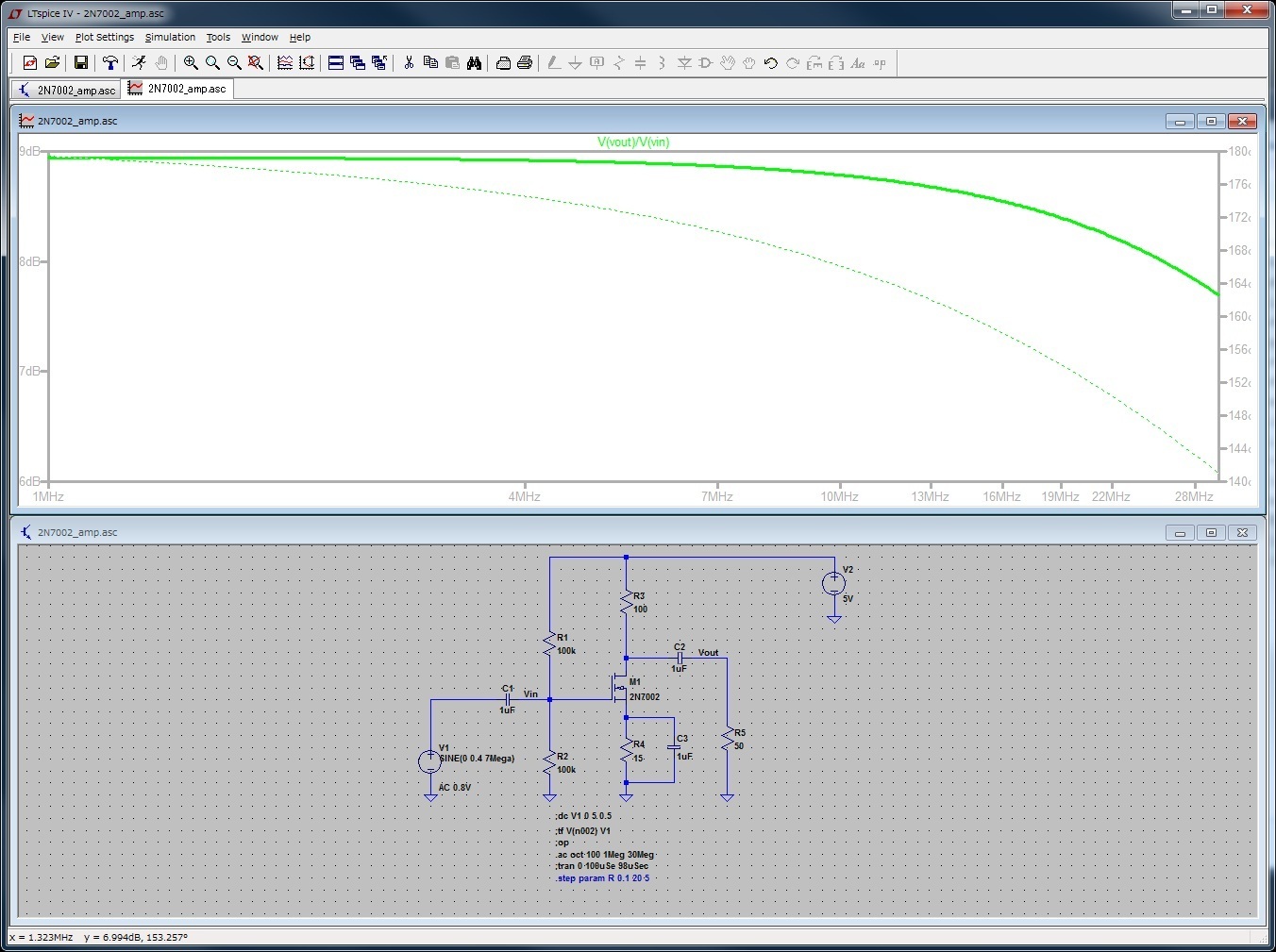 2N7002 で Buffer をシミュレーションしてみました: SDR で BCL を