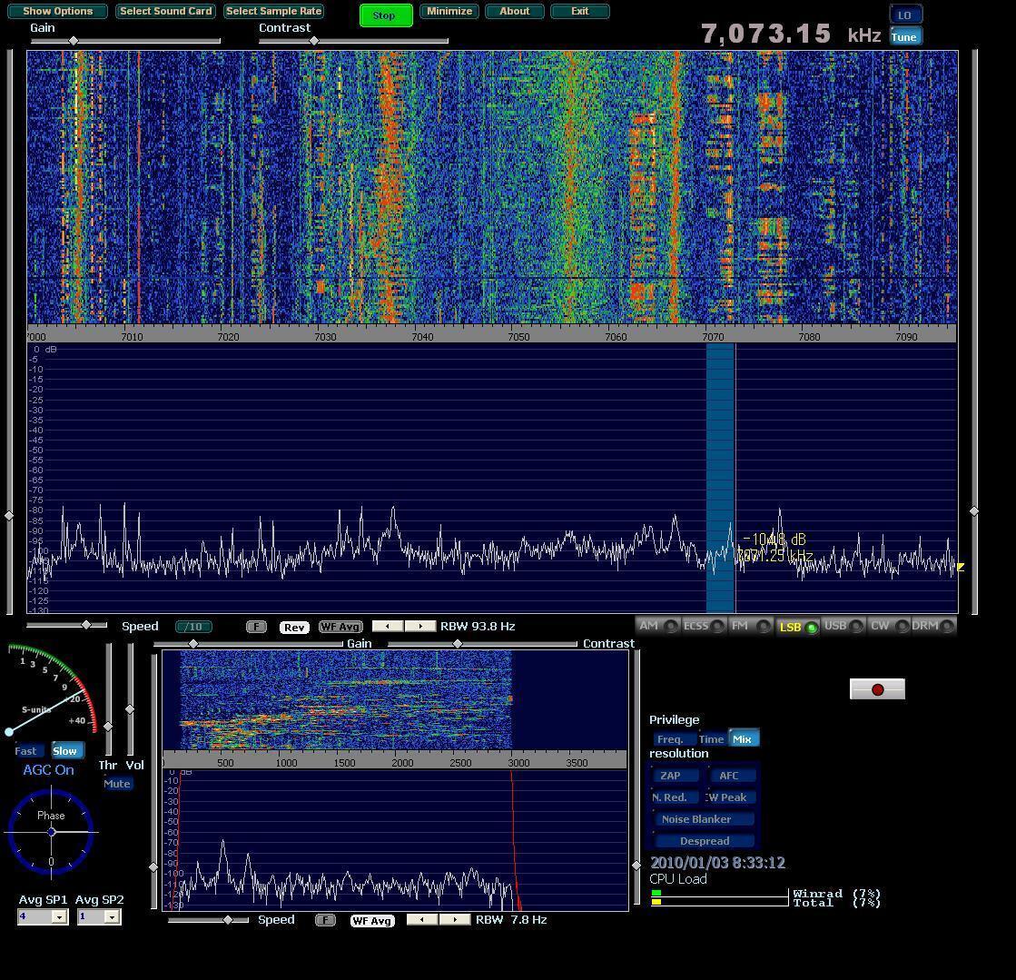Soft66RF に 730V-1A で Winrad: SDR で BCL を