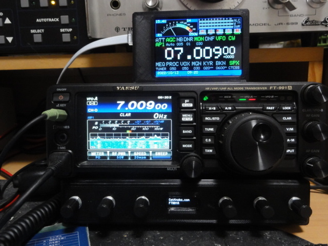 CatDisplay232 + CatKnobz を FT-991A に取り付けた: SDR で BCL を