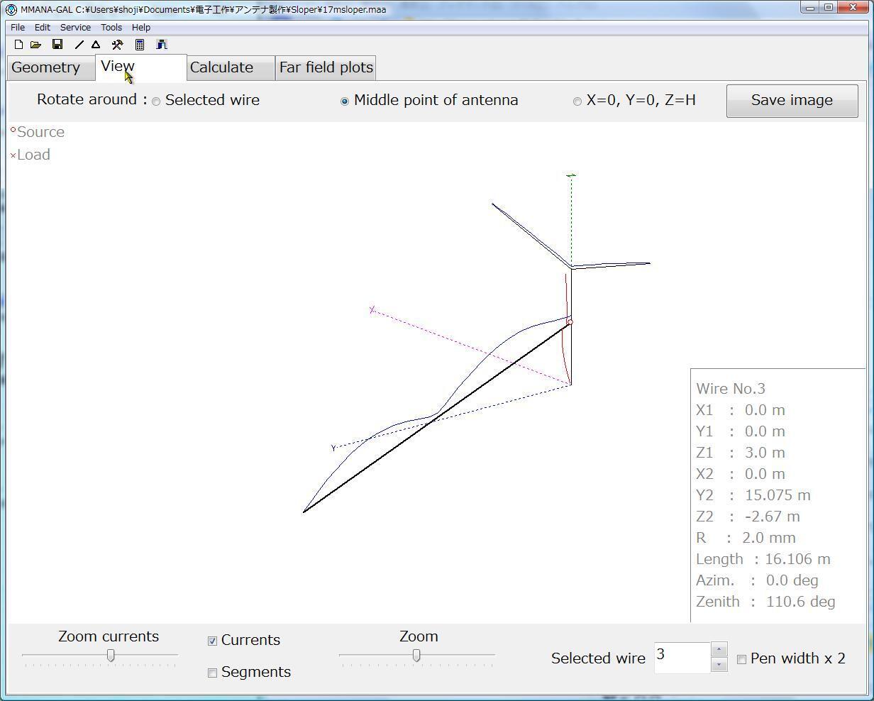 MMANA で Sloper アンテナを計算してみました: SDR で BCL を