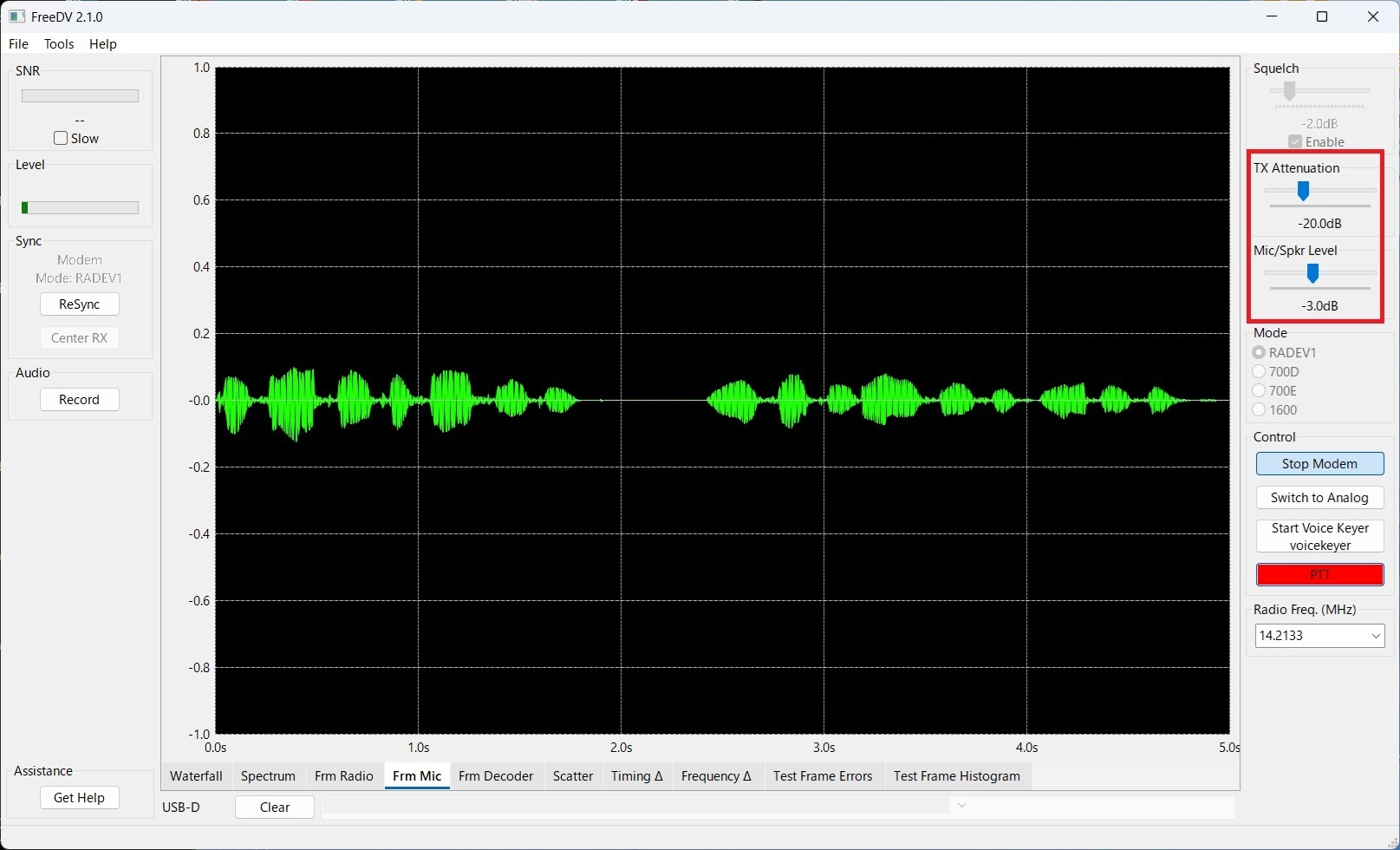 FTX-1 で FreeDV の送信レベルを調整してみた: SDR で BCL を