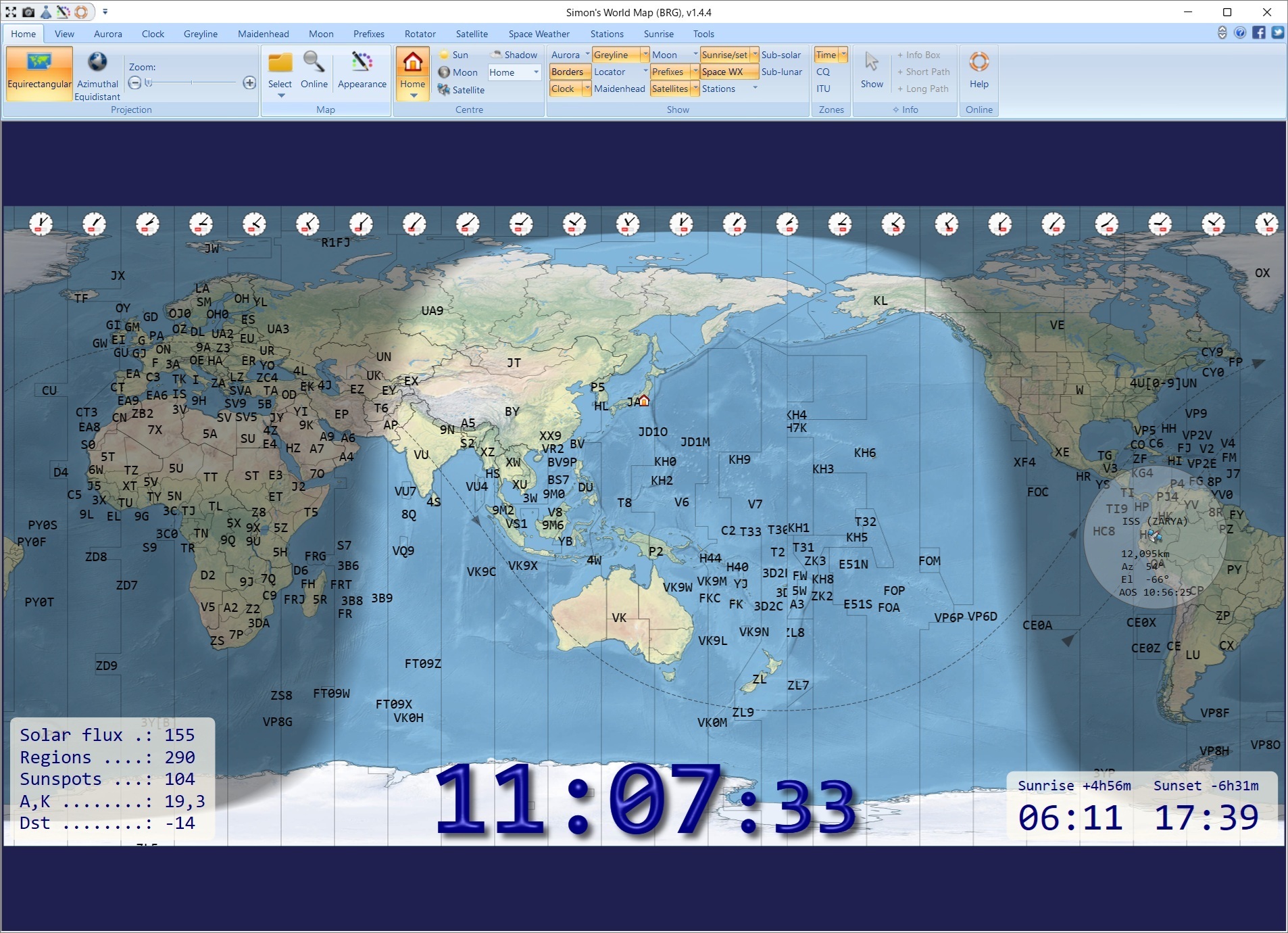 Simon's World Map: SDR で BCL を